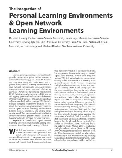 The Integration of Personal Learning Environments & Open Network Learning Environments – juandon ...