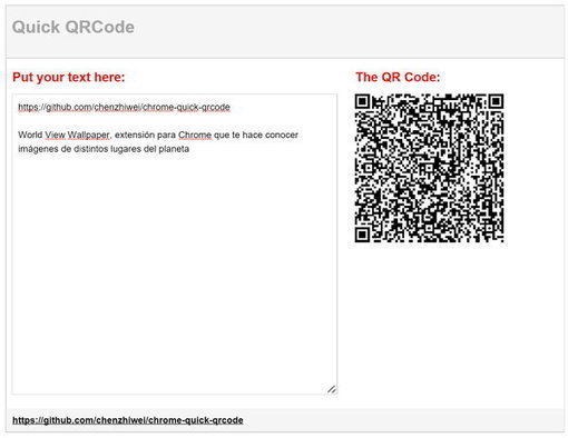 Quick QRCode, extensión para Chrome que permite crear Códigos QR con enlaces y texto « Educacion ...