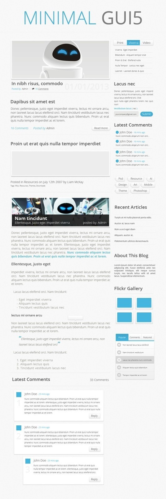Minimal GUI Set: More Than 1000 Free Elements,