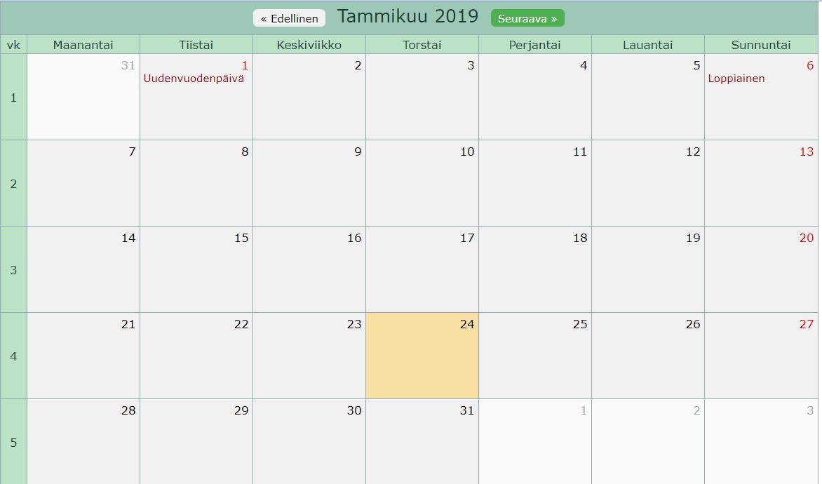 Suomalainen kalenteri, sisältää ...