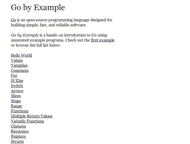 Go By Example, sitio donde aprender a programar...