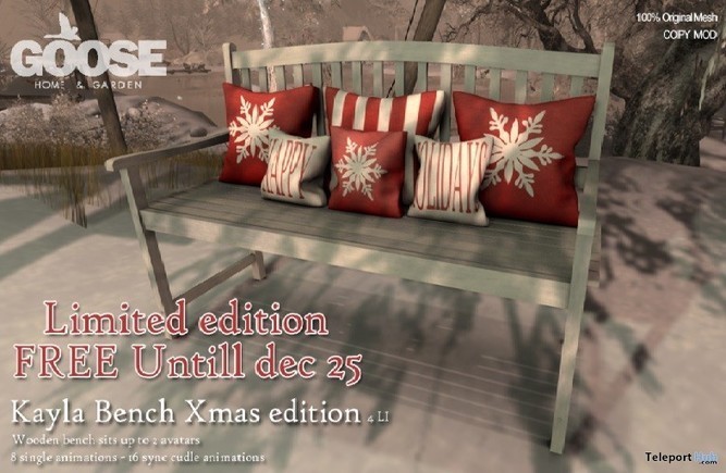 Kayla bench Xmas Edition Group Gift by GOOSE