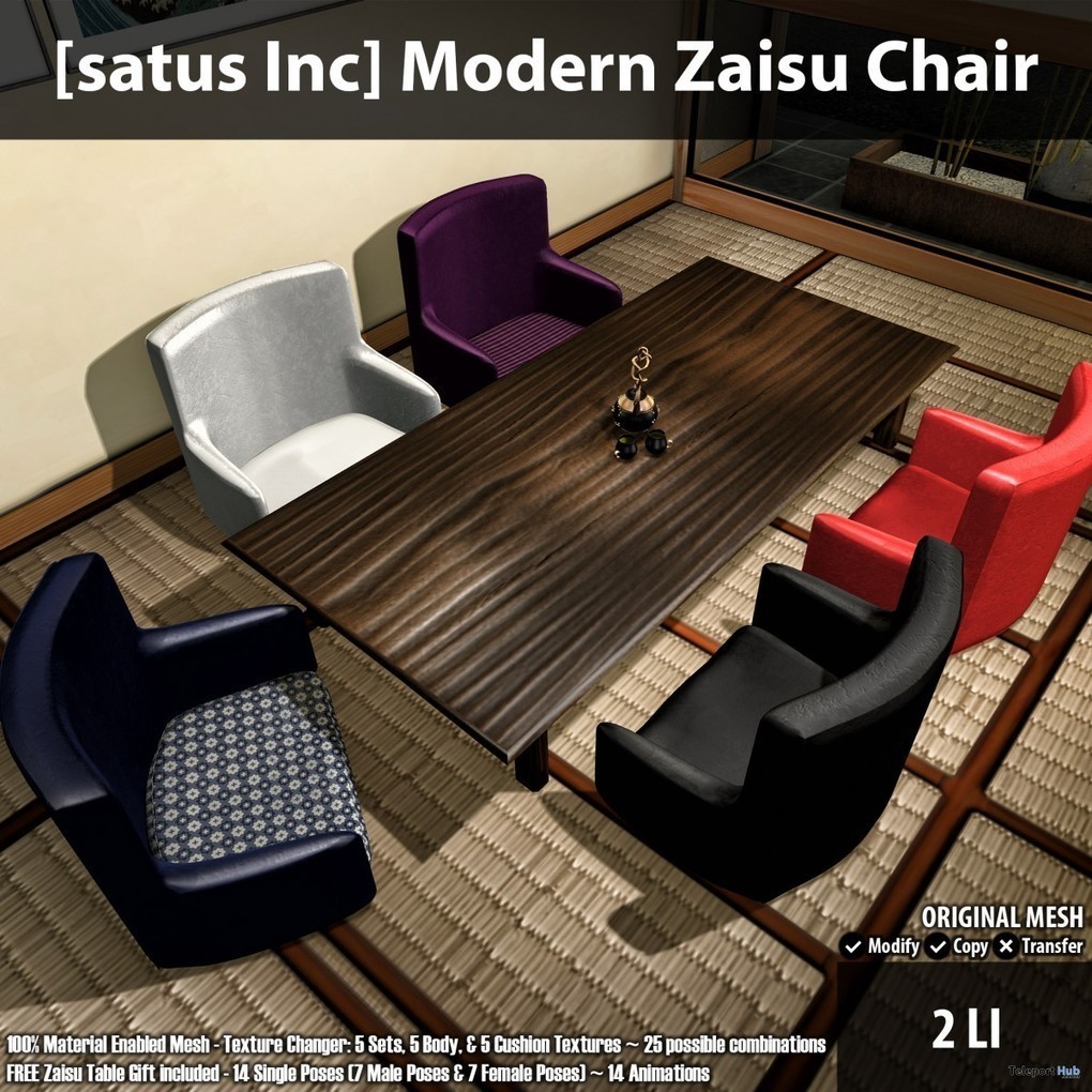 New Release: Modern Zaisu Chair by [satus Inc]
