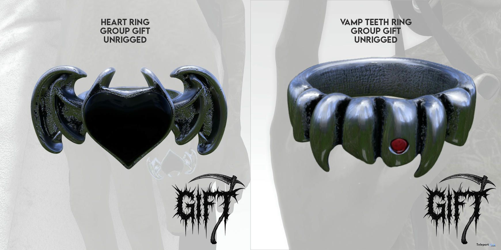 Heart & Vamp Teeth Ring May 2025 Group Gift...