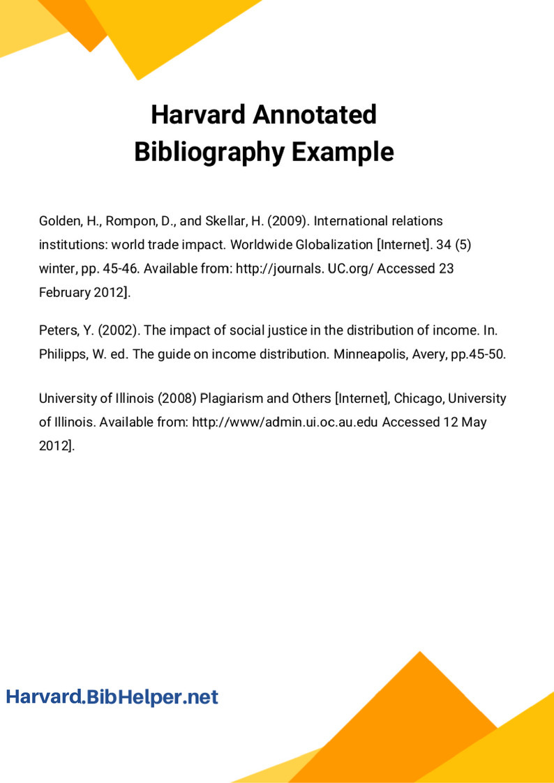 Harvard Annotated Bibliography Example Biblio 