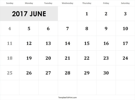 June 2017 Printable Calendar Template | PDF Template