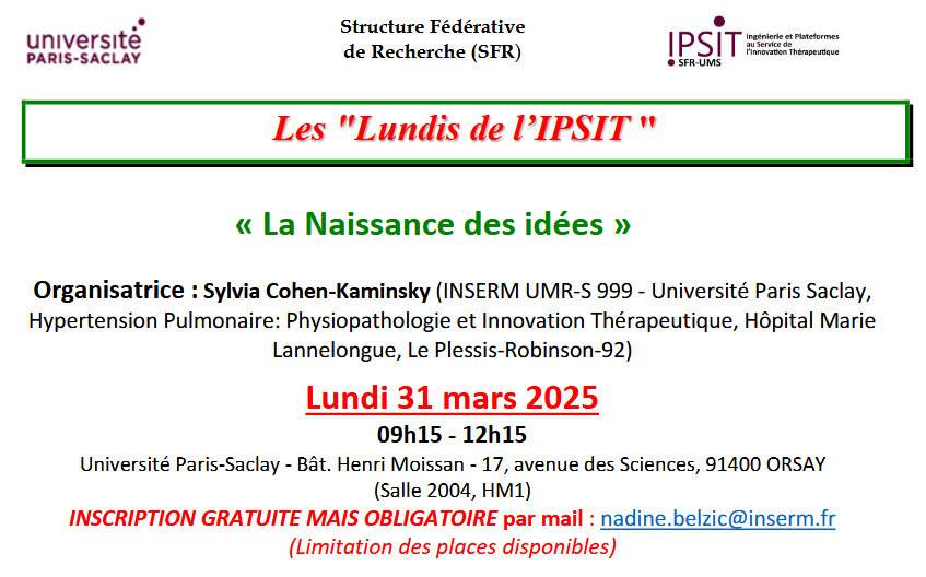 RAPPEL ! Les Lundis de l'IPSIT - Lundi 31 mars ...