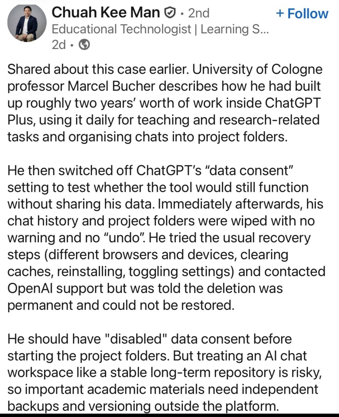 When two years of academic work vanished with a...