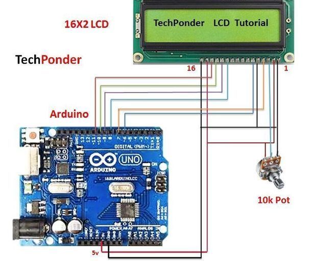 how to interface LCD (16X2) to Arduino | tecno4...