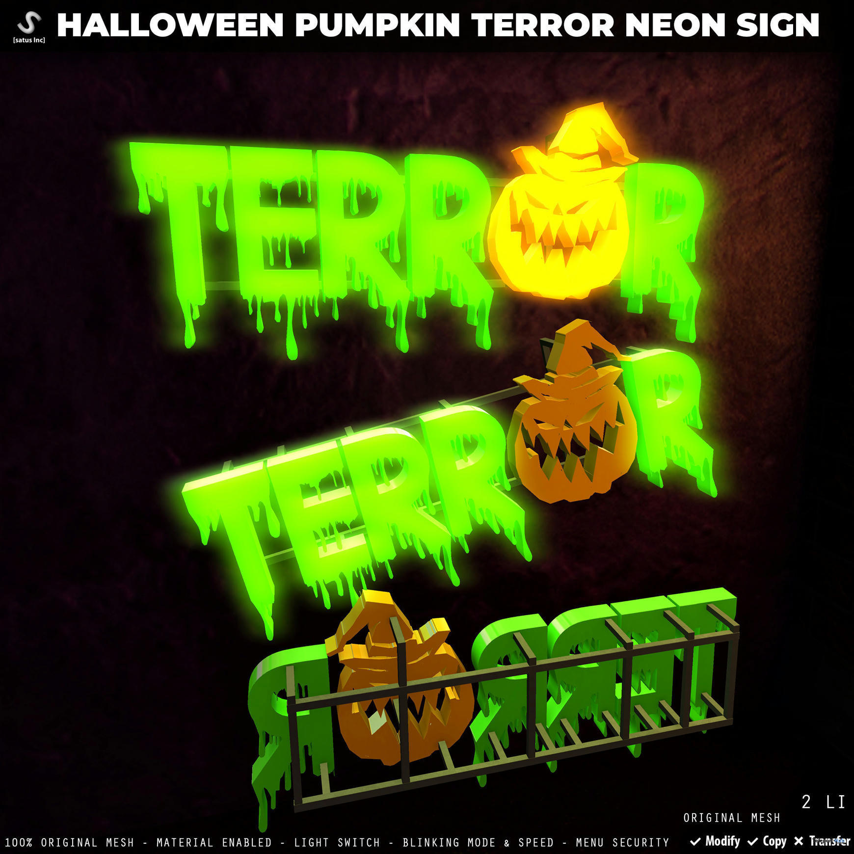 New Release: Halloween Pumpkin Terror Neon Sign...