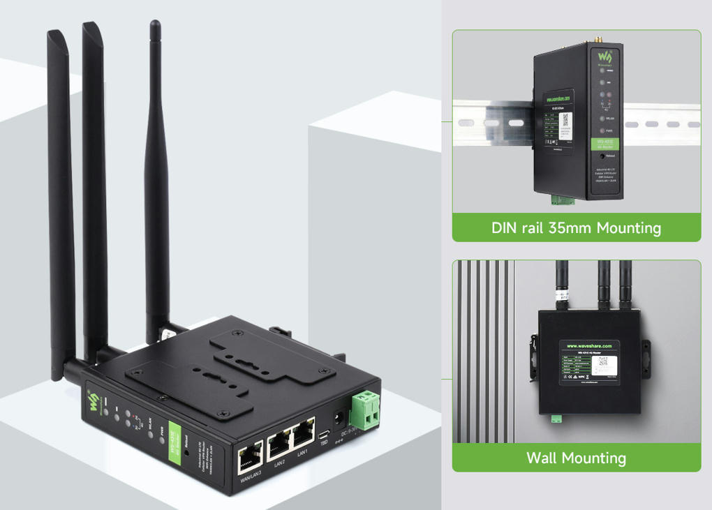 DIN-Rail mountable industrial 4G LTE router tak...