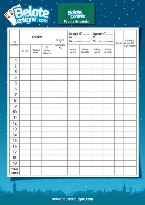 Feuille point belote contrée - PDF | Tou...