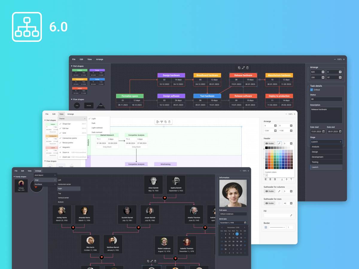 DHTMLX Diagram 6.0: Overhauled Diagram Editor,