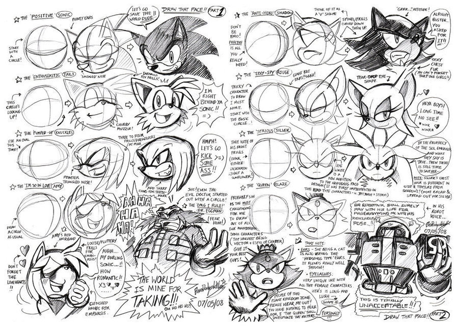 Sonic Character Model Sheet
