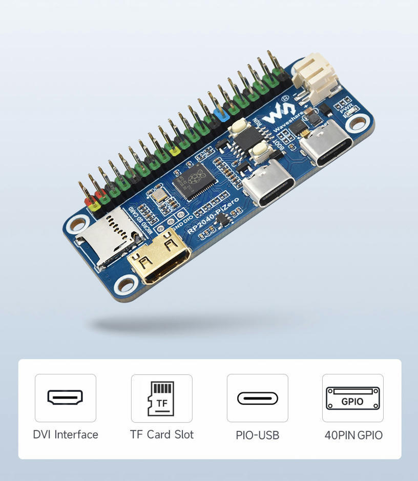 Waveshare RP2040-PiZero Development Board, Base...