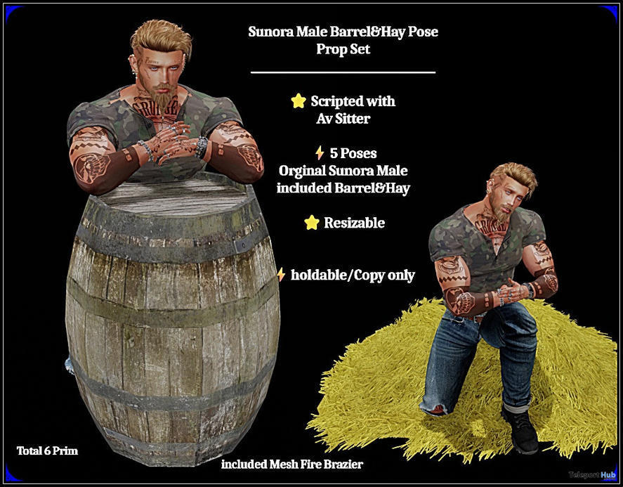 Barrel & Hay Pose Prop Set January 2026 Gro...