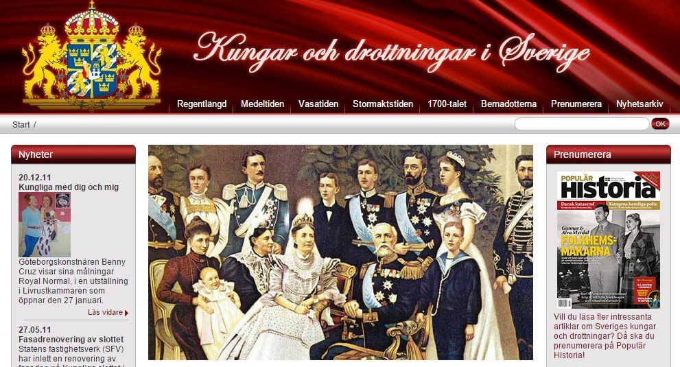 Kungar och drottningar i Sverige - Populär...