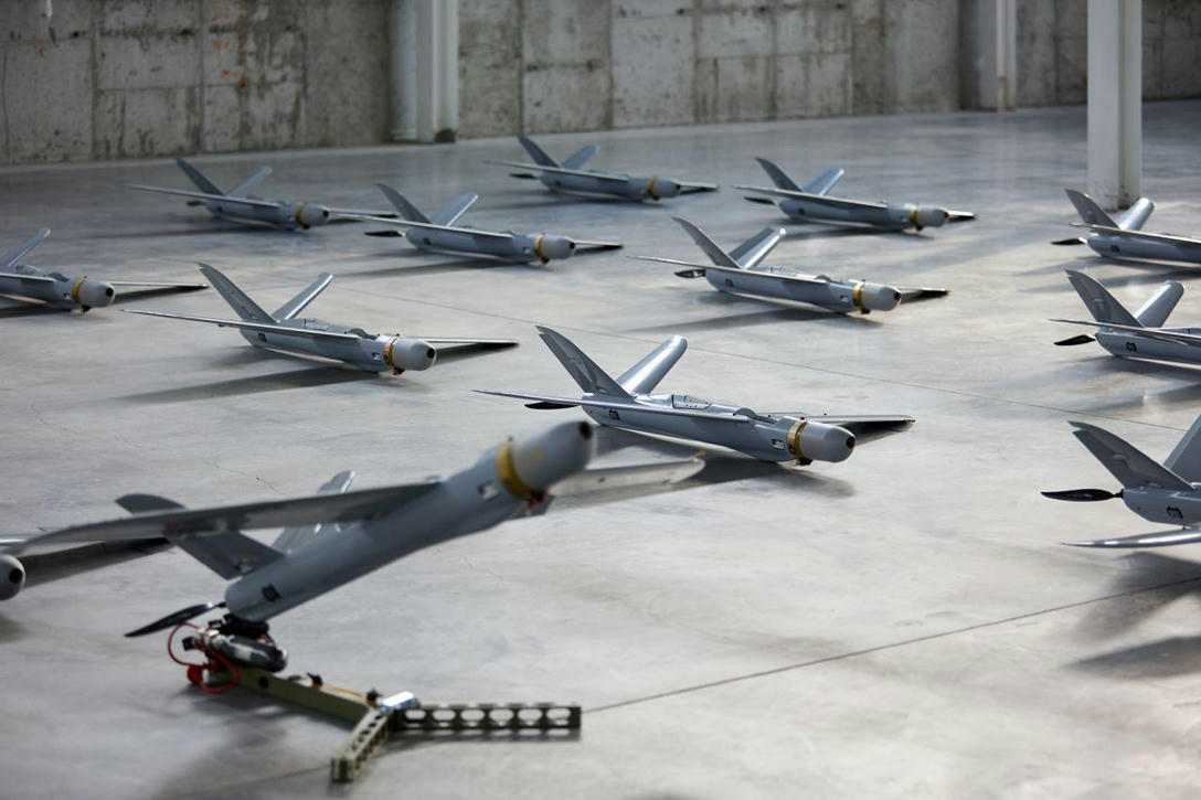 The first 20 Warmate drones are at the front li...