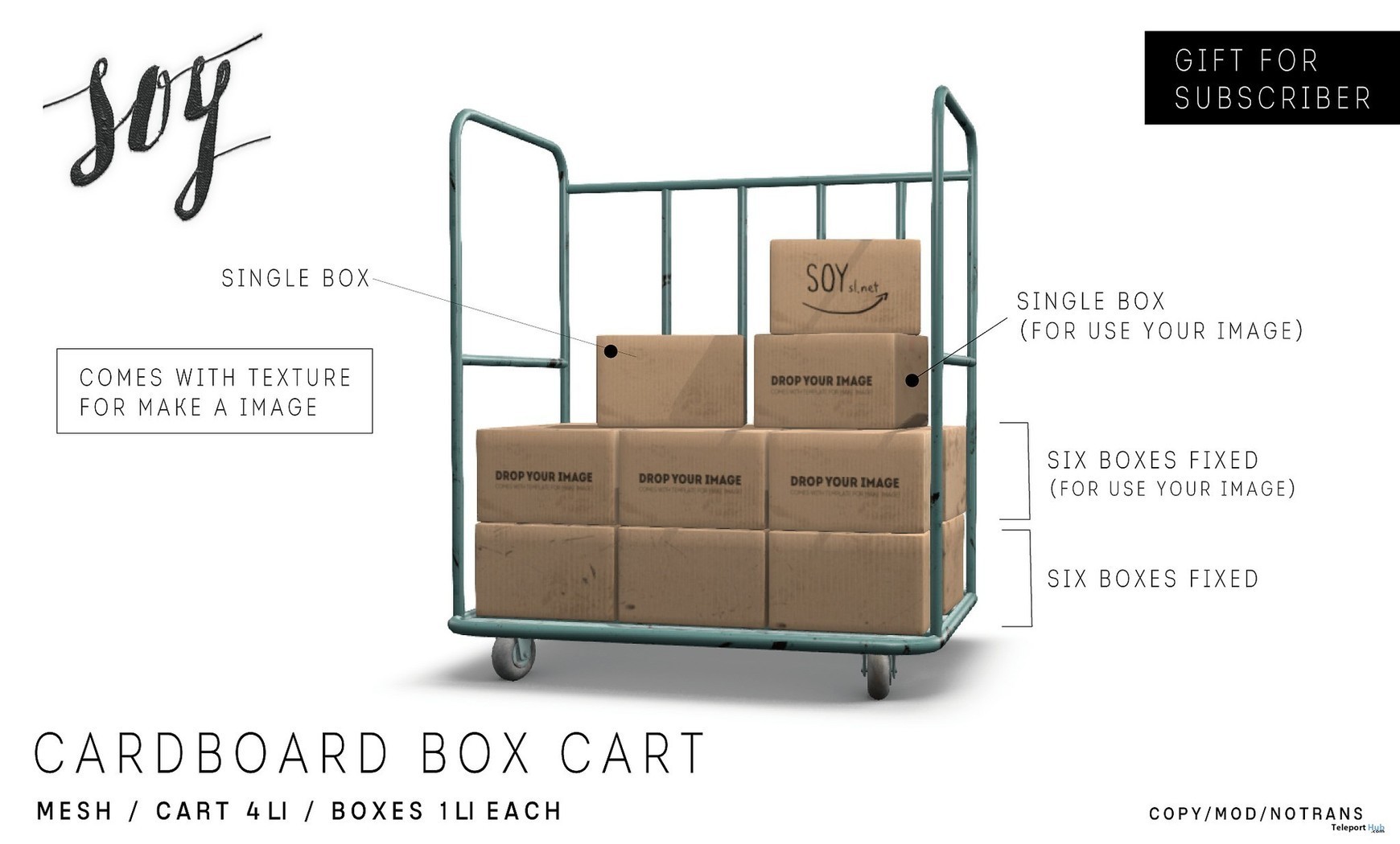 Cardboard Box Cart Subscriber Gift by Soy | Tel...