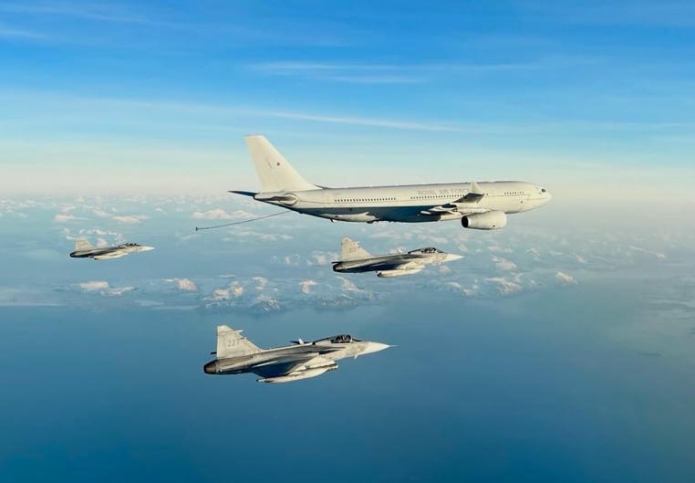 RAF air-to-air refueller operates with Swedish ...