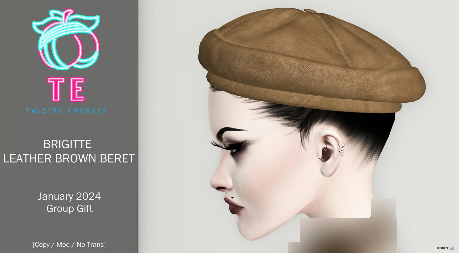 Brigitte Leather Brown Beret January 2024 Group...
