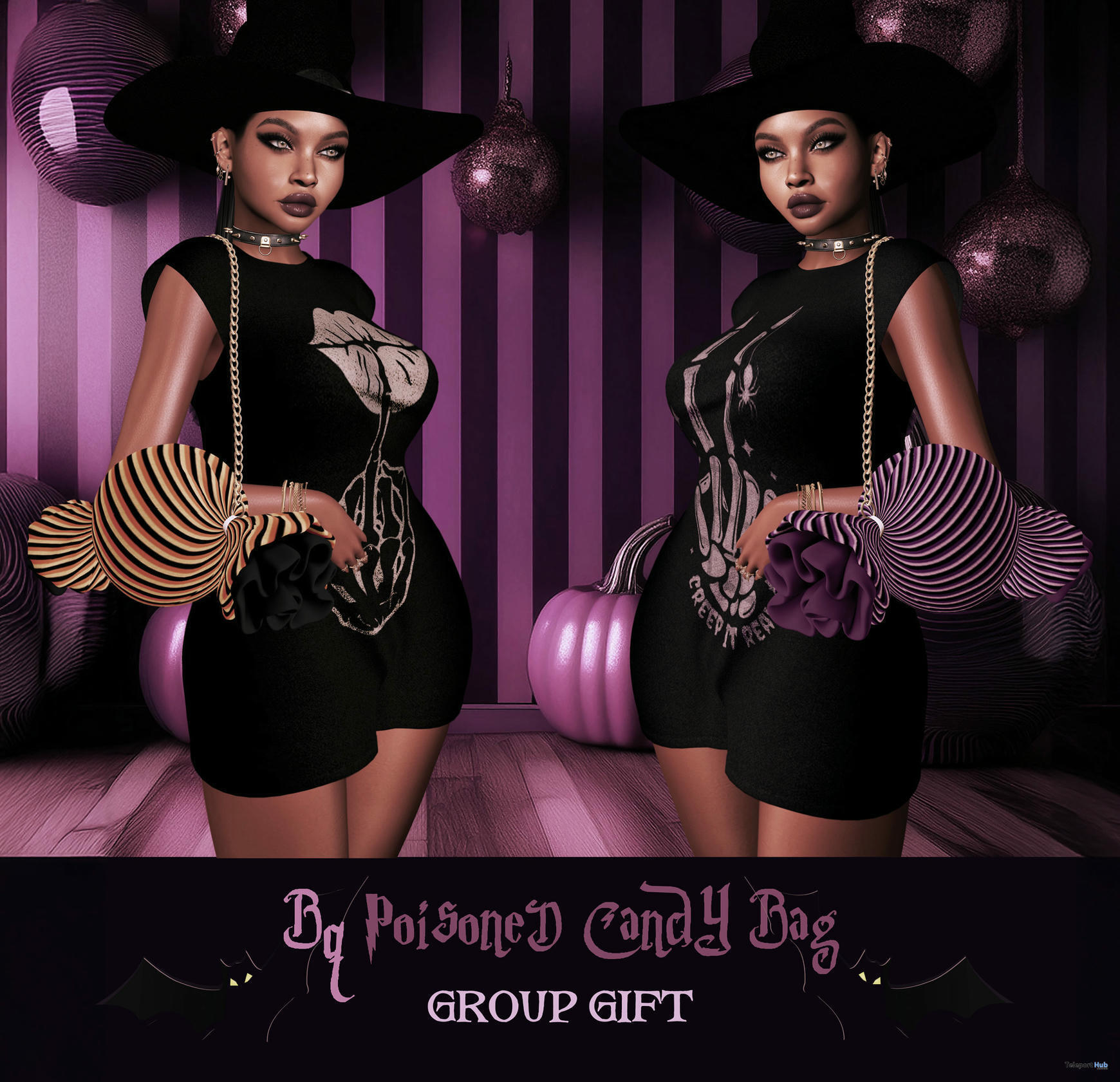 Poisoned Candy Bag Orange & Purple Hallowee...