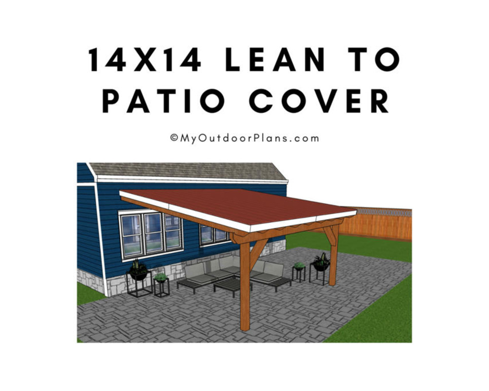 10x20 Lean to Patio Cover Plans - PDF Download ...