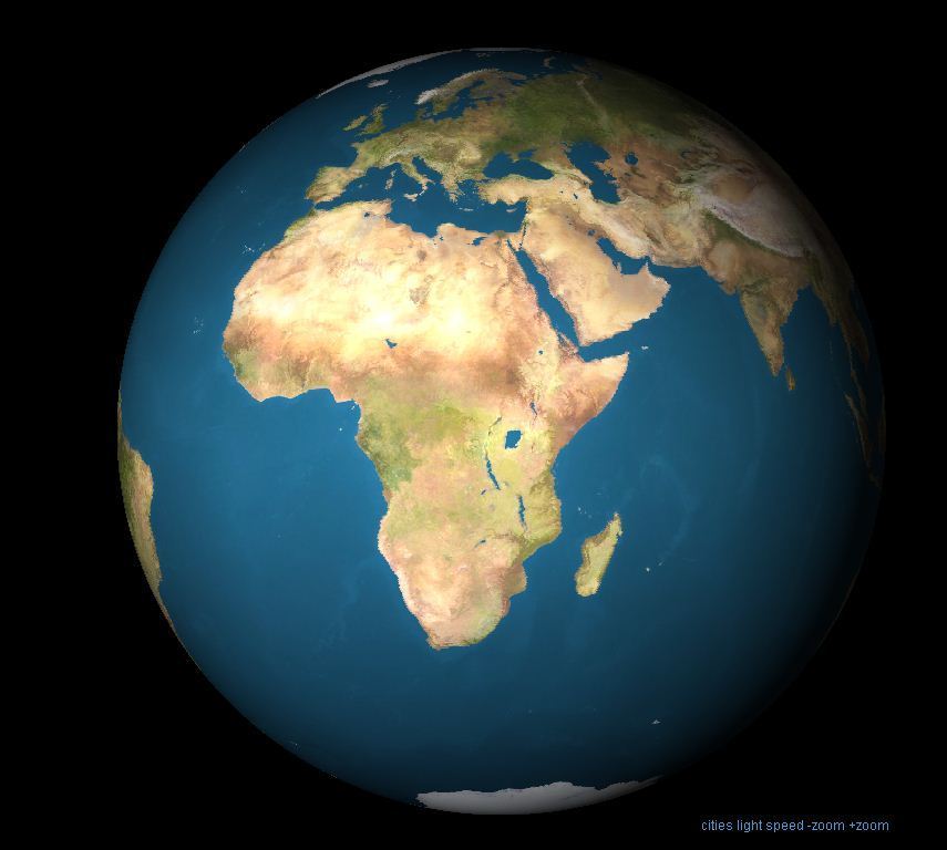 3D Aarde: een ronddraaiende aardbol (applet)