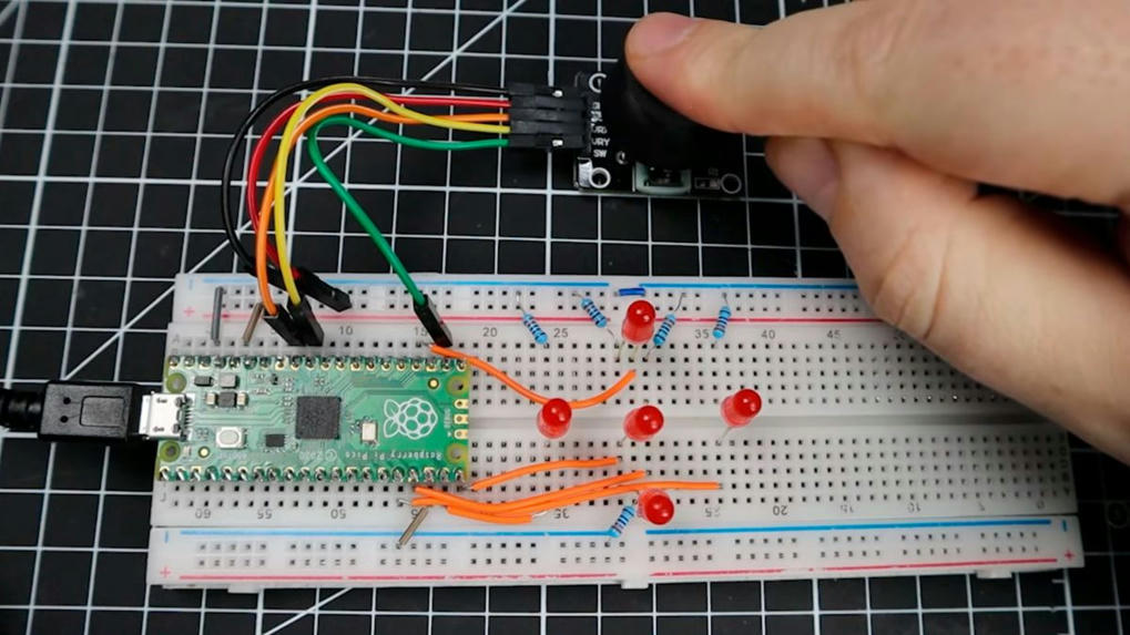 Raspberry Pi Pico Controls LEDs with Joystick I...