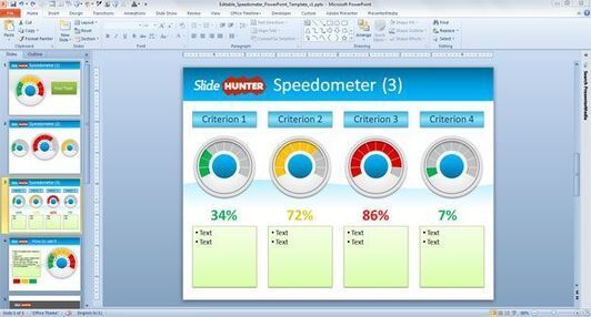 Editable Speedometer PowerPoint Template | Powe...