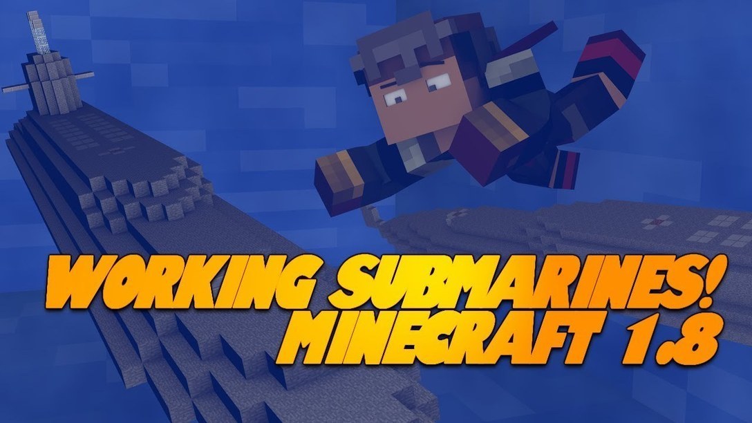 WORKING SUBMARINE IN MINECRAFT! Minecraft 1.8 U...