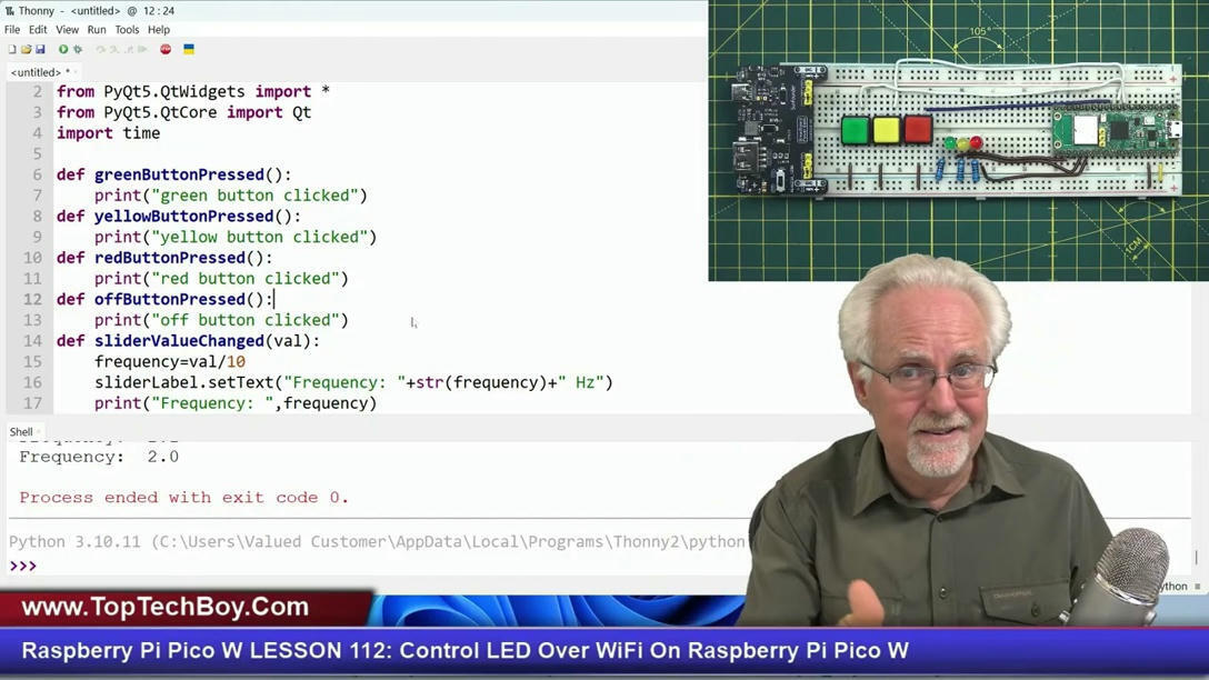 Raspberry Pi Pico W LESSON 112: Control LED Ove...