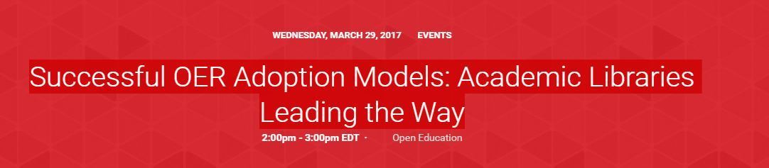 Great Webcast: Successful OER Adoption Models T...