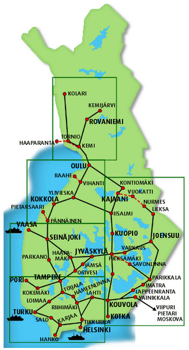 Kaukoliikenteen kartta - VR | 1Uutiset - Lukemi...