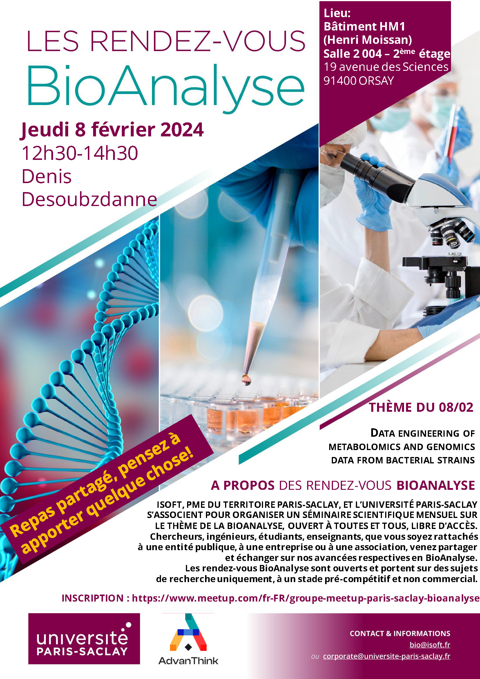 Rendez-Vous BioAnalyse de Paris-Saclay : Jeudi ...
