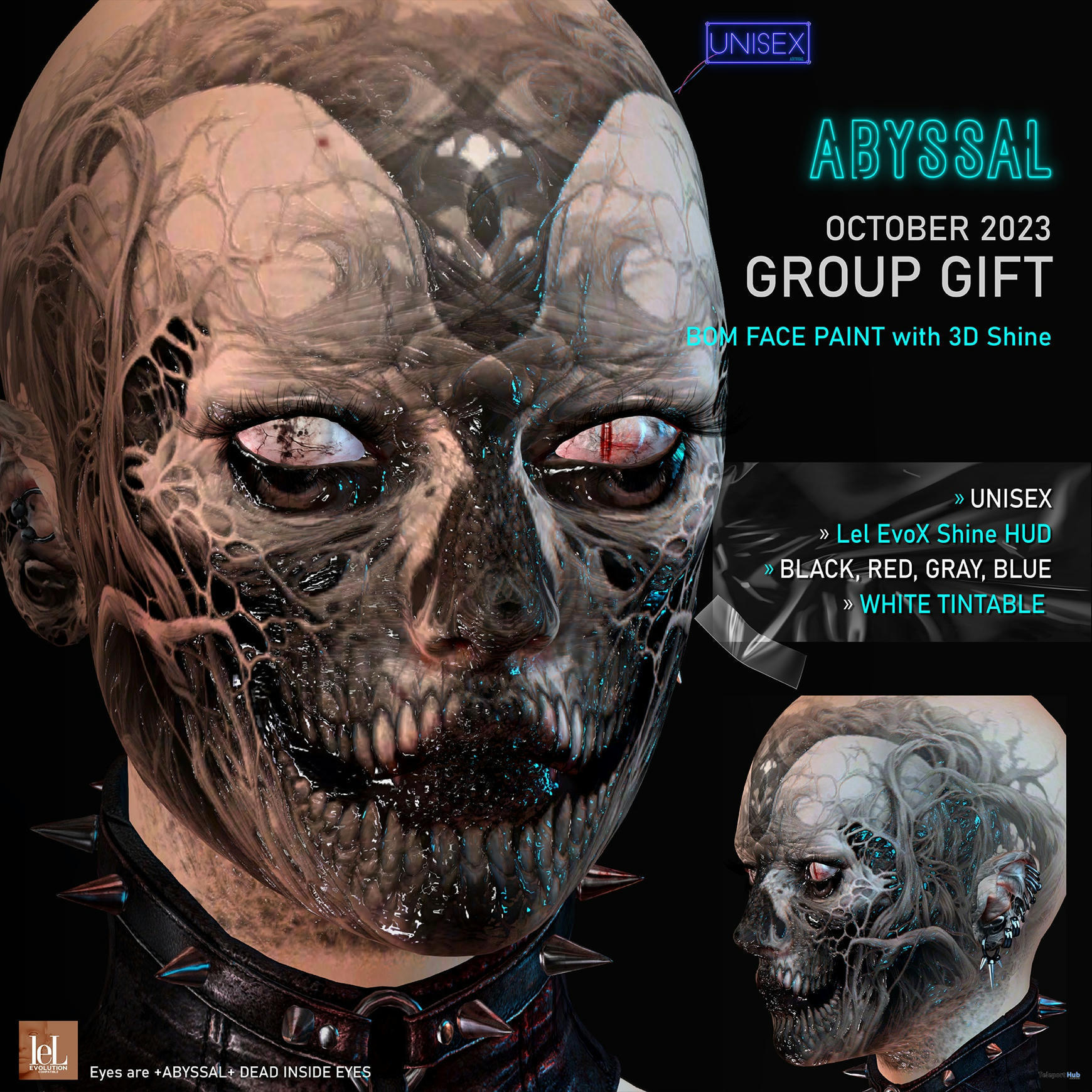 Horror BOM Face Paint Mask With 3D Shine Octobe...