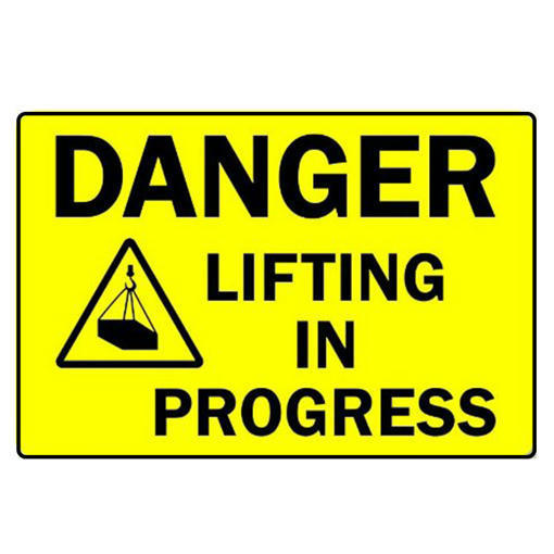 Danger Lifting In Progress Sign/ Mining Site Sa...