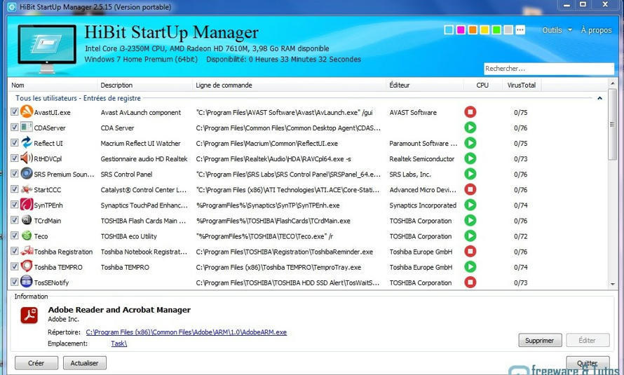 HiBit StartUp Manager : pour gérer les l...
