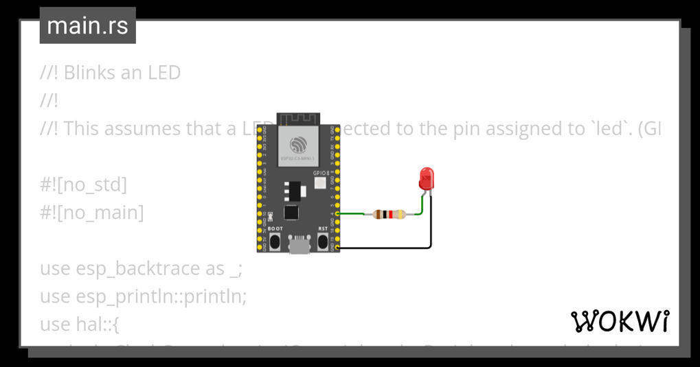 Esp32c3 Rust No Std Blinky Wokwi Esp32 8046