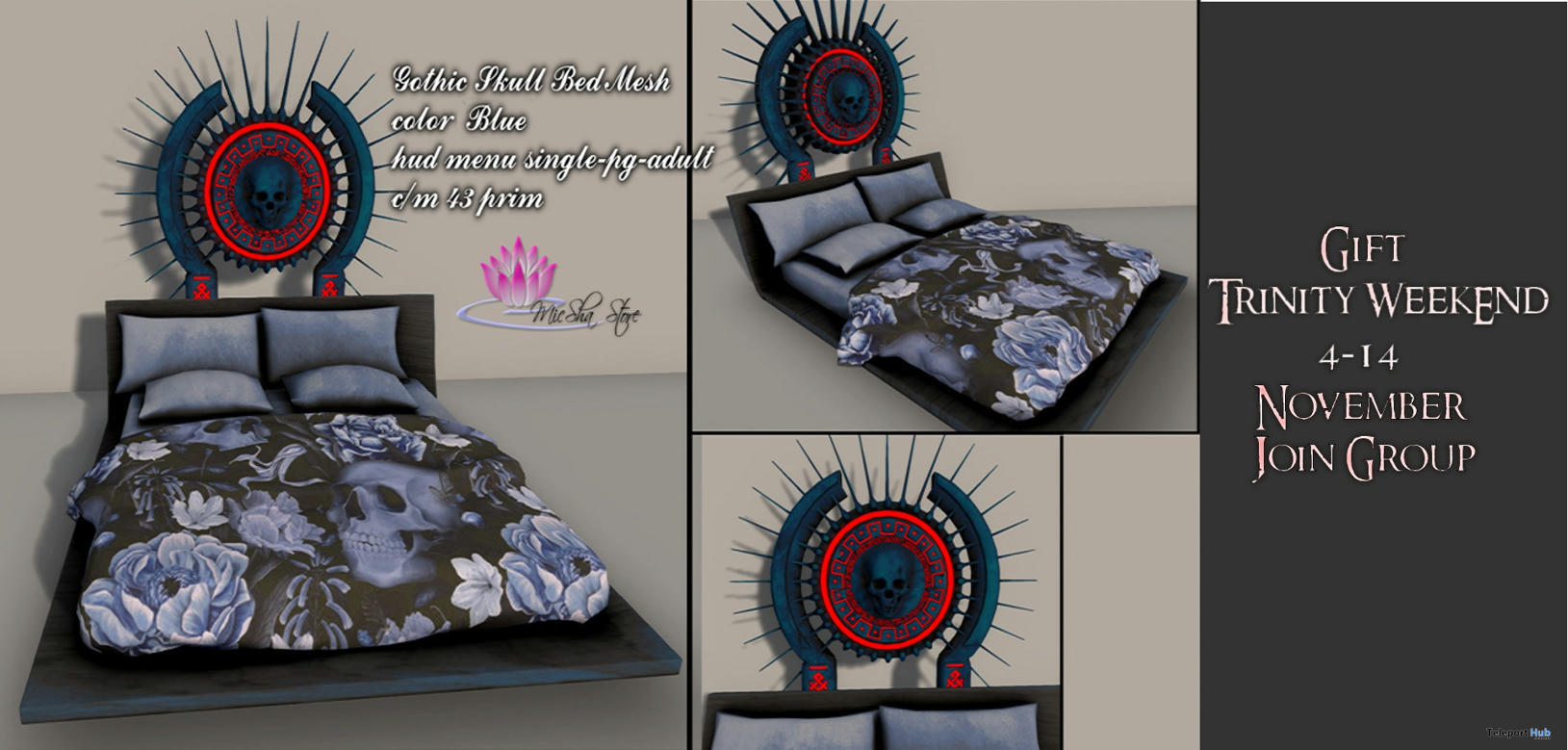 Gothic Bed Skull Trinity Weekend Event November...