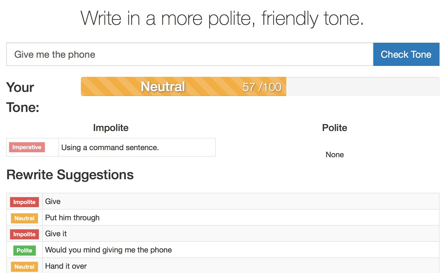 Politeness checker | Tools for Teachers & L...