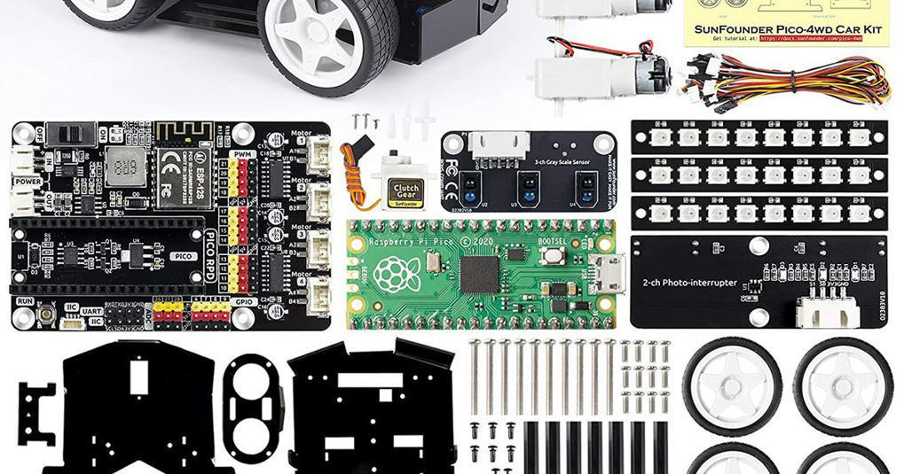 4WD Robot Car Kit for Raspberry Pi Pico from Su...