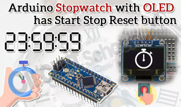 Arduino Stopwatch with OLED has Start Stop Rese...