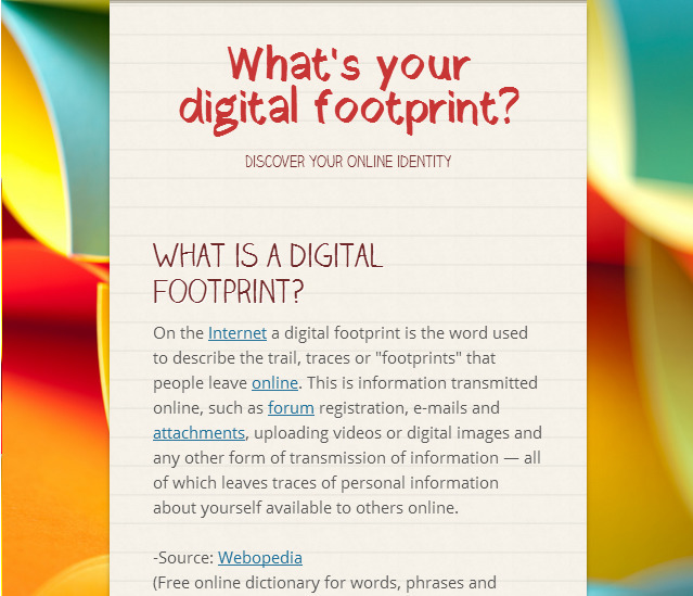 Infographic flyer: What's your digital footprin...