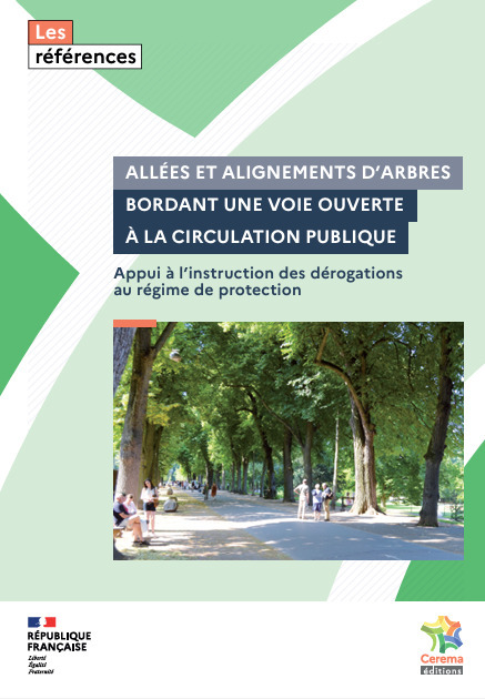 Allées et alignement d'arbres bordant un...