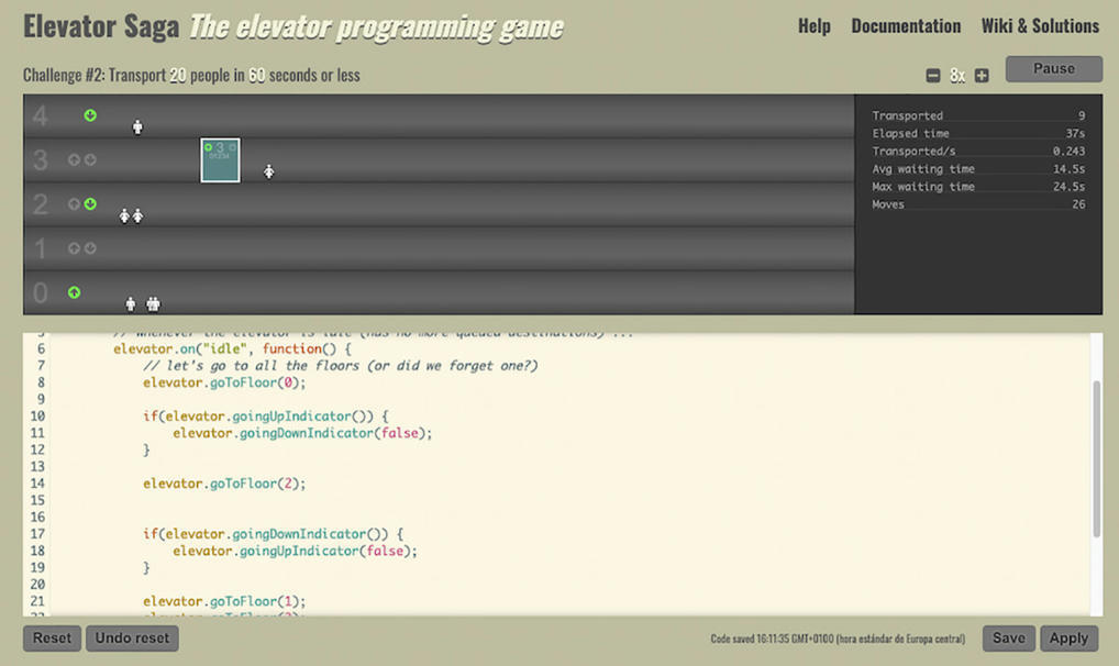 Elevator Saga, un juego donde tendrás qu...