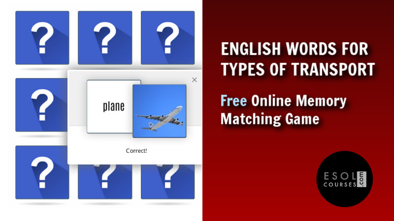 English Words for Transport - ESL Memory Matchi...