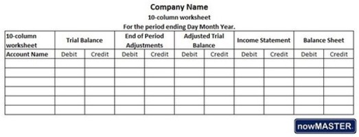 8 Column Worksheet