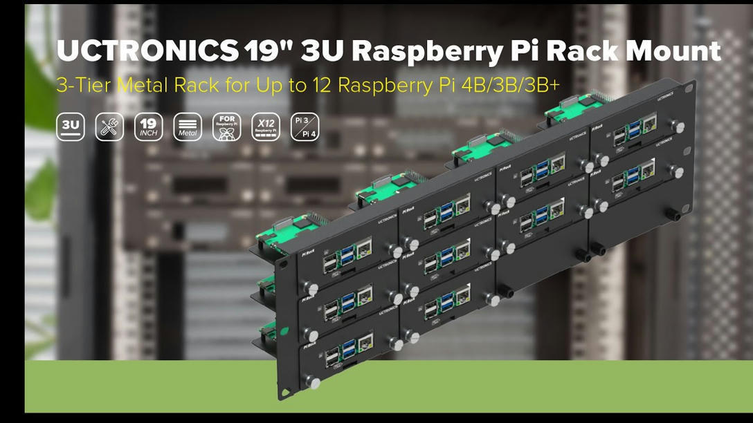 UCTRONICS 19" 3U 3-Tier Raspberry Pi Rack ...