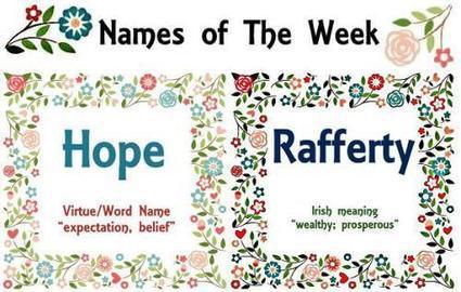 Names of The Week - Hope & Rafferty | Name ...